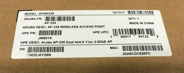 HPE Aruba AP-335 802.11n/ac Dual 4x4:4 MU-MIMO Wireless Access Point J